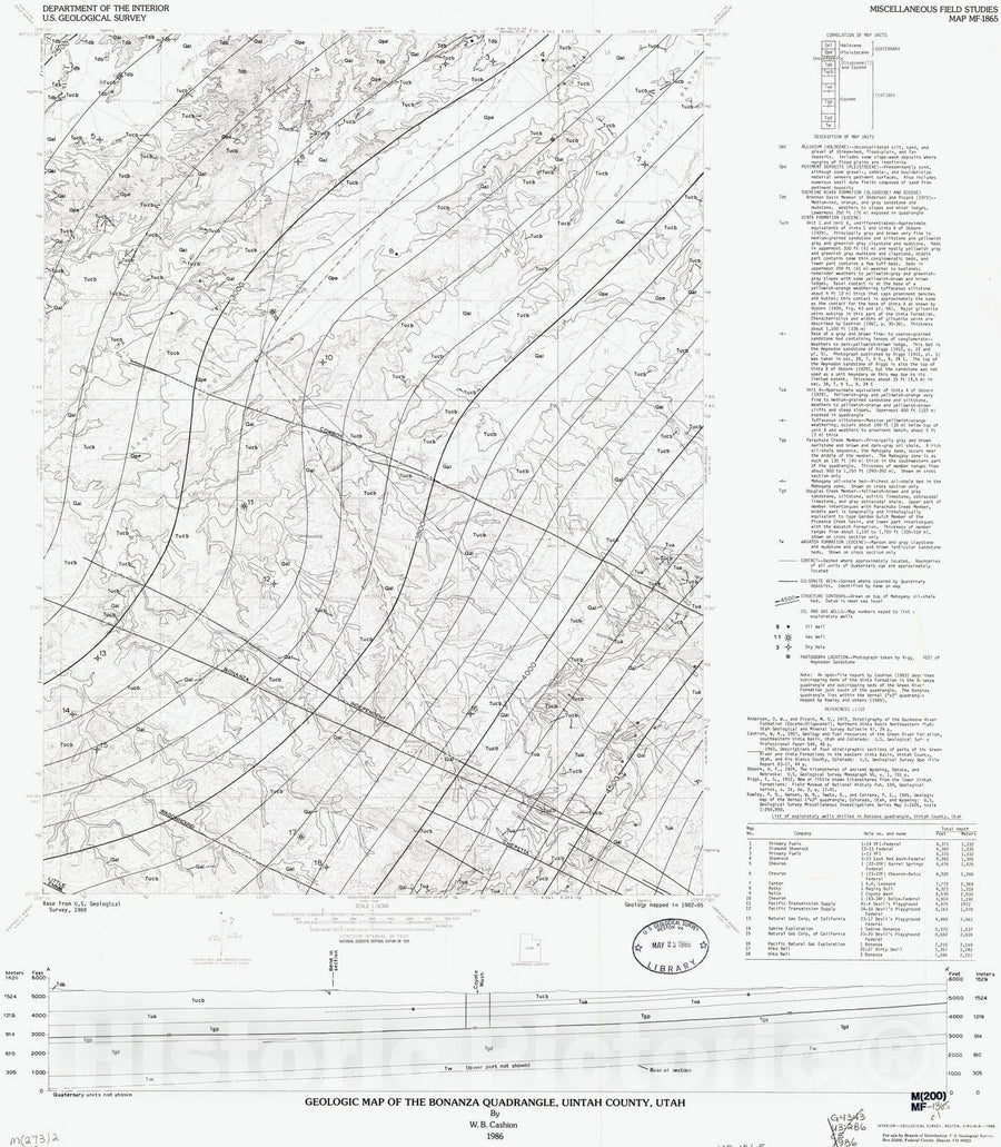 Map : Geologic map of the Bonanza quadrangle, Uintah County, Utah, 198 ...