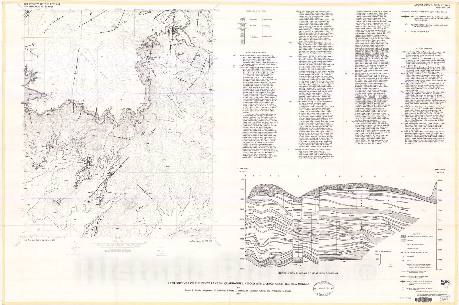 Map : Geologic map of the Fence Lake SW quadrangle, Cibola and Catron ...