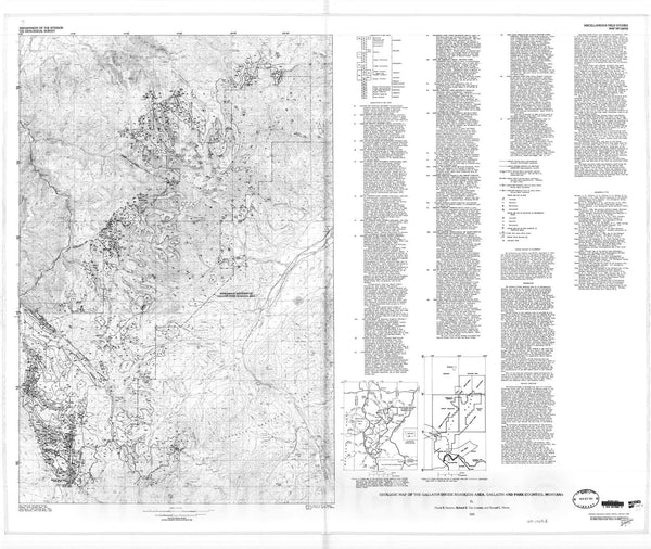 Map : Geologic map of the Gallatin Divide Roadless Area, Gallatin and ...