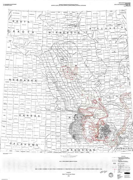 Map : Maps showing thickness and limestone-dolostone ratios of selecte ...