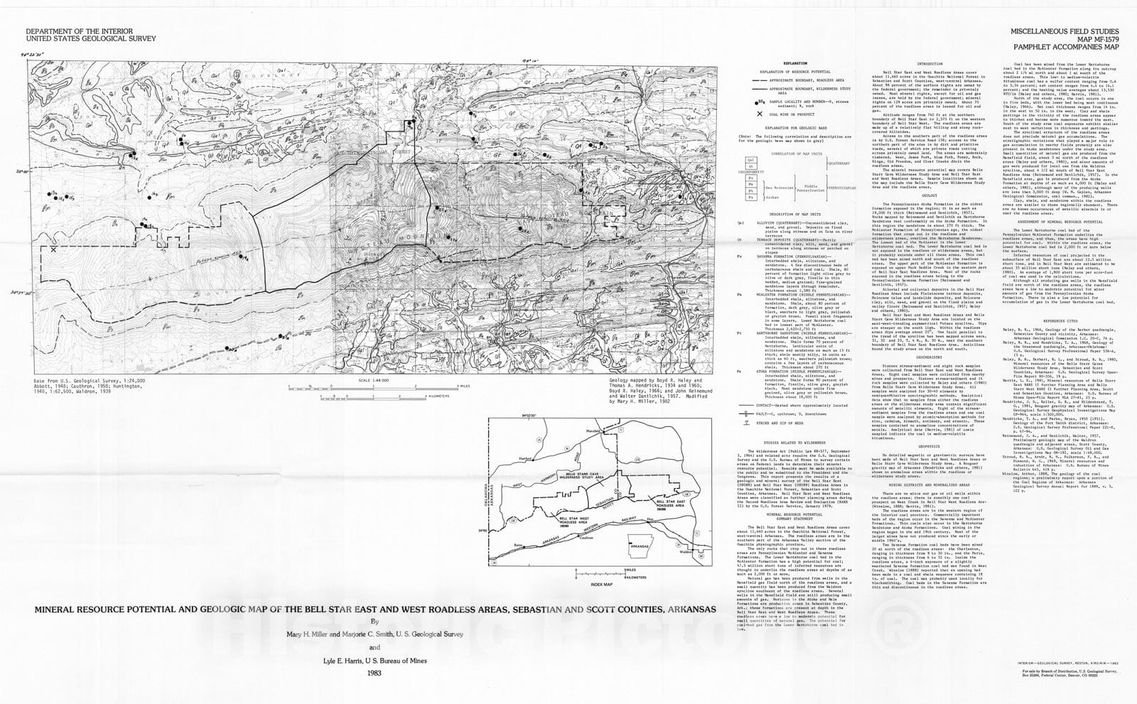Map : Mineral resource potential and geologic map of the Bell Star Eas ...