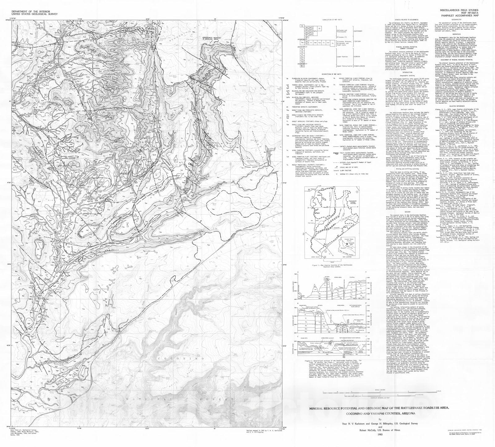 Map : Mineral resource potential and geologic map of the Rattlesnake R ...