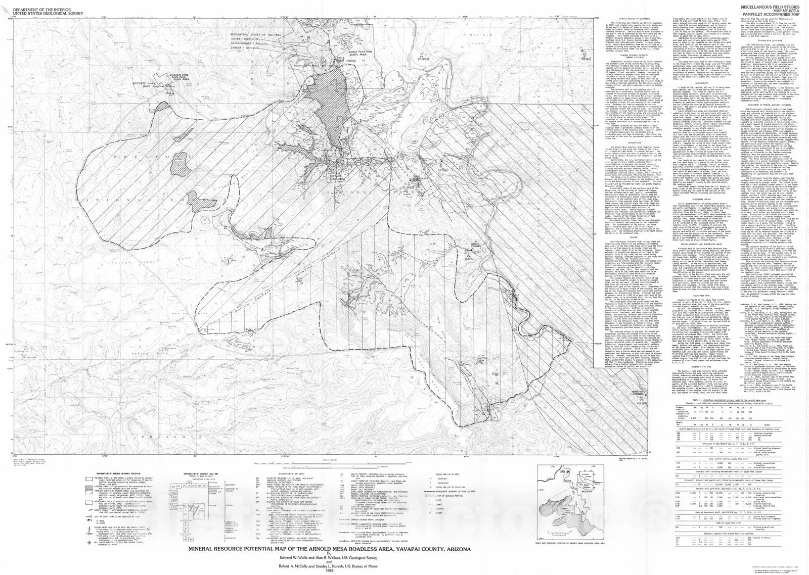 Map : Mineral resource potential map of the Arnold Mesa Roadless Area ...