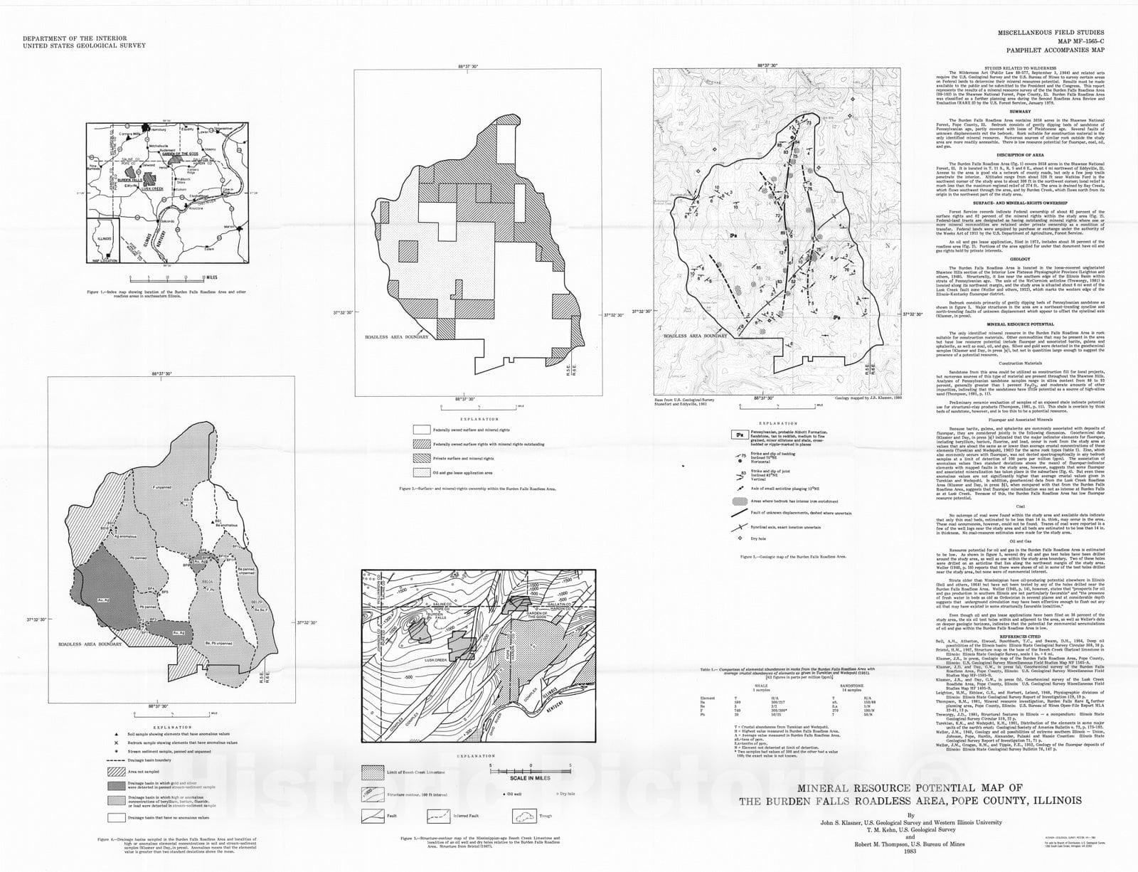 Map : Mineral resource potential map of the Burden Falls Roadless Area ...