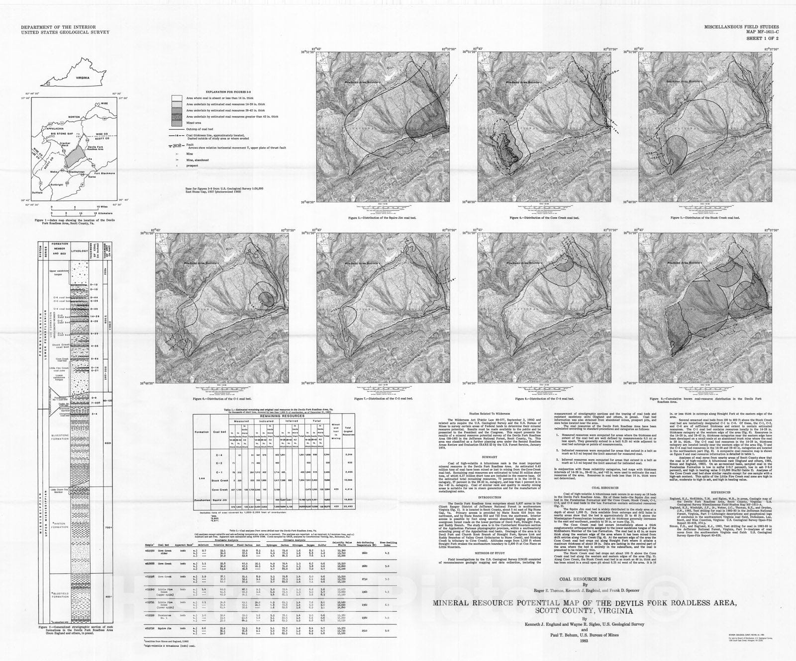 Map : Mineral resource potential map of the Devils Fork Roadless Area ...
