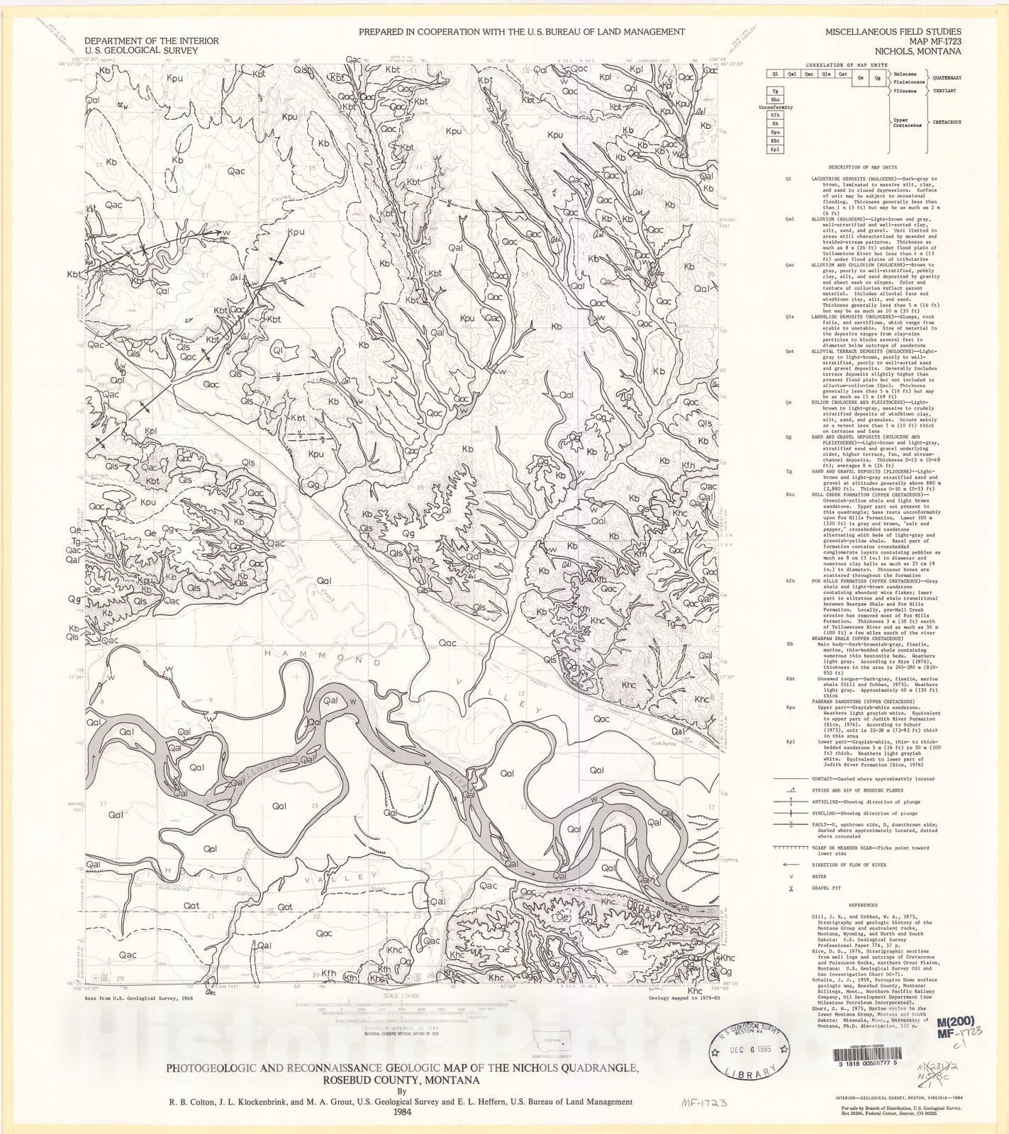 Map : Photogeologic and reconnaissance geologic map of the Nichols qua ...