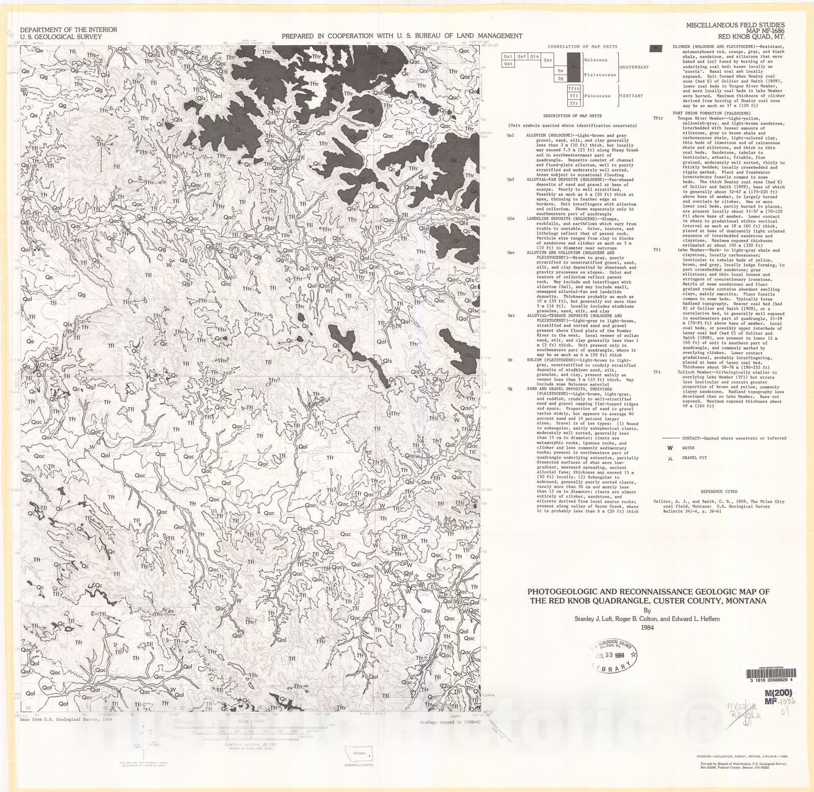 Map : Photogeologic and reconnaissance geologic map of the Red Knob qu ...