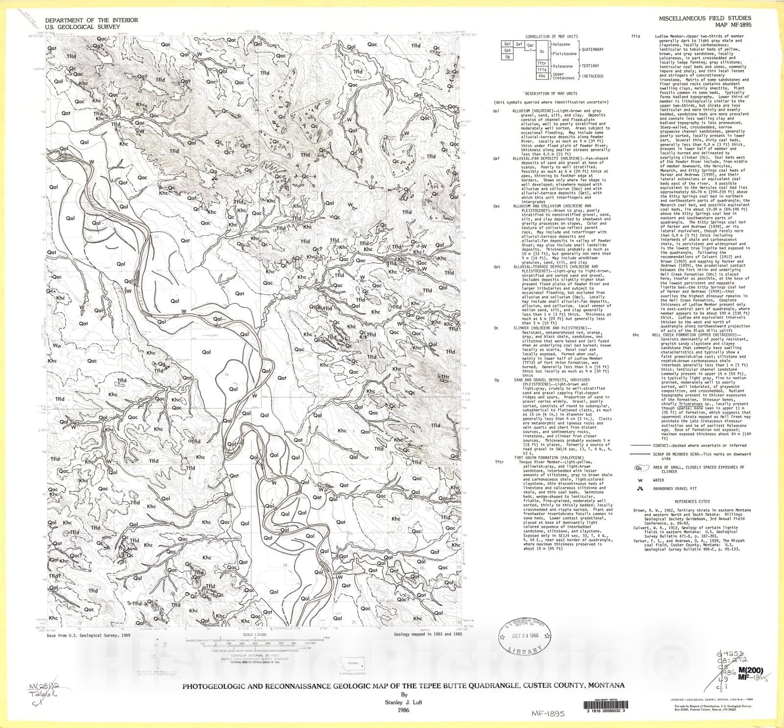 Map : Photogeologic and reconnaissance geologic map of the Tepee Butte ...