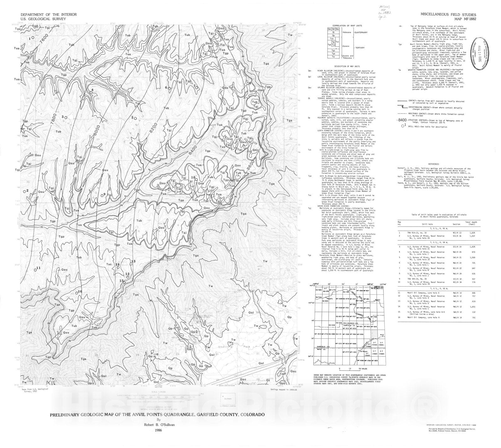 Map : Preliminary geologic map of the Anvil Points quadrangle, Garfiel ...