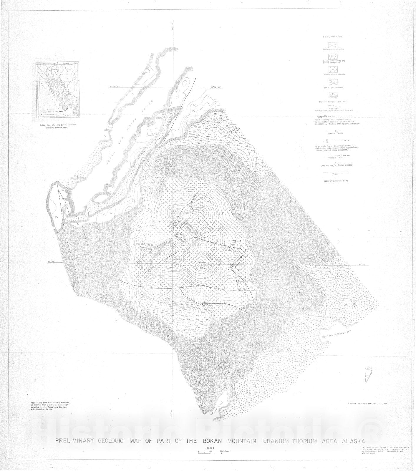 Map : Preliminary geologic map of part of the Bokan Mountain uranium-t ...
