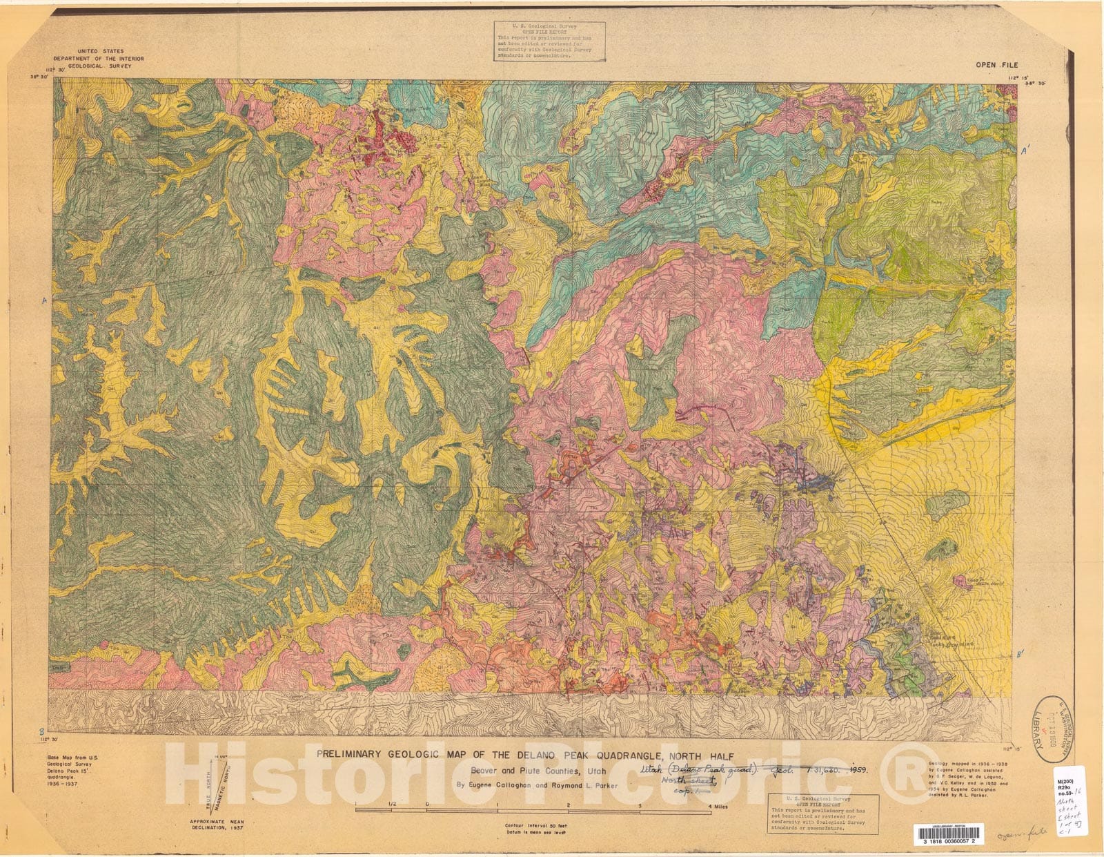 Map : Geologic maps of the Delano Peak and the northeastern part of th ...
