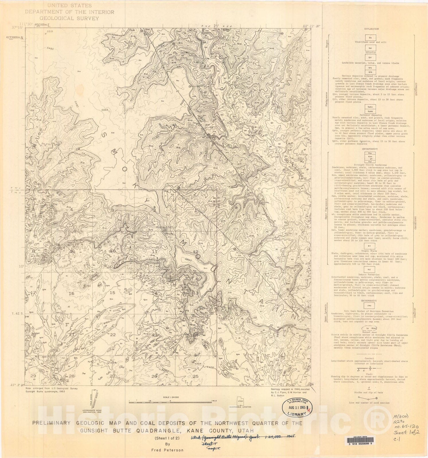 Map : Preliminary geologic map and coal deposits of the northwest quar ...