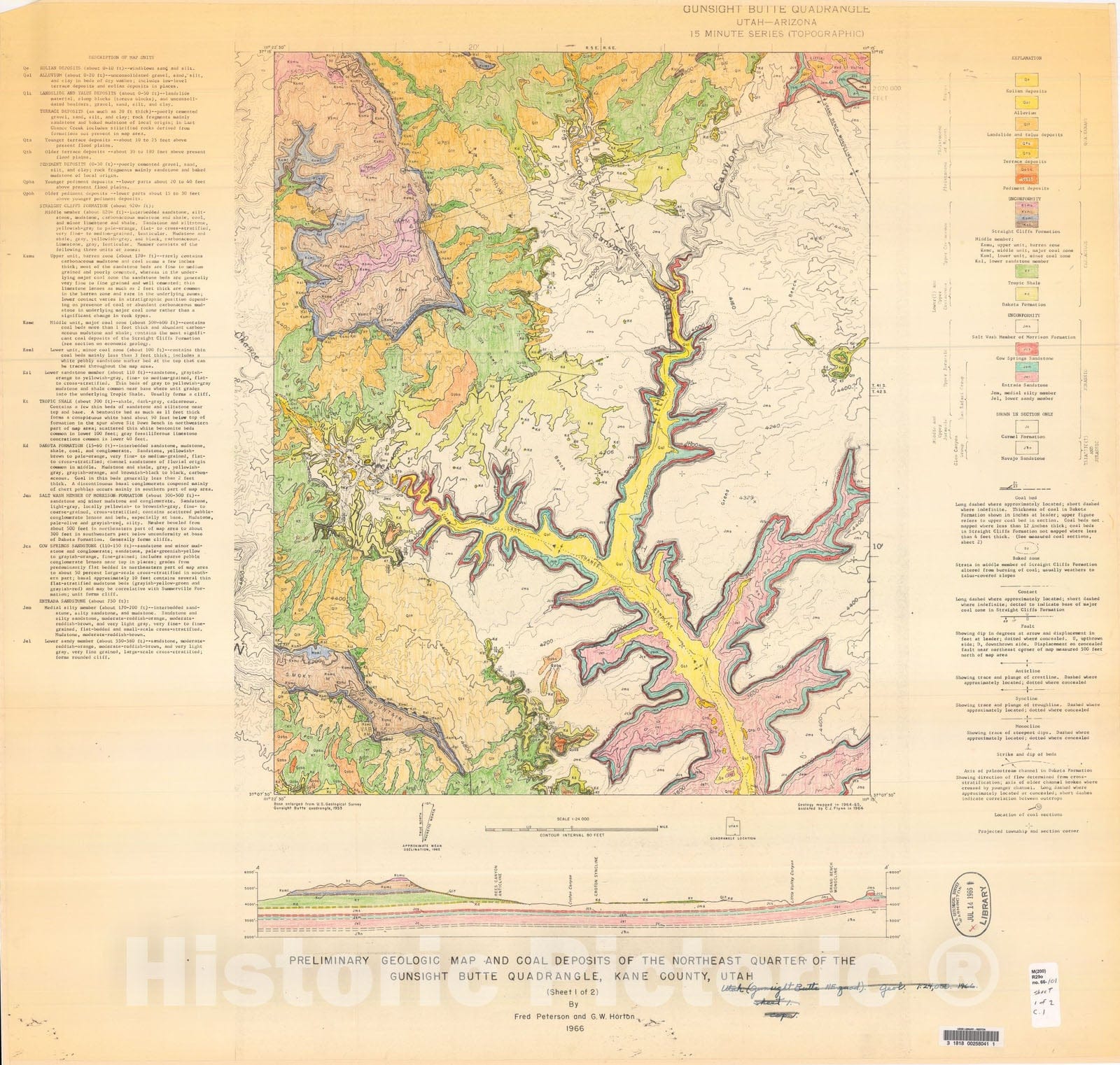 Map : Preliminary geologic map and coal deposits of the northeast quar ...