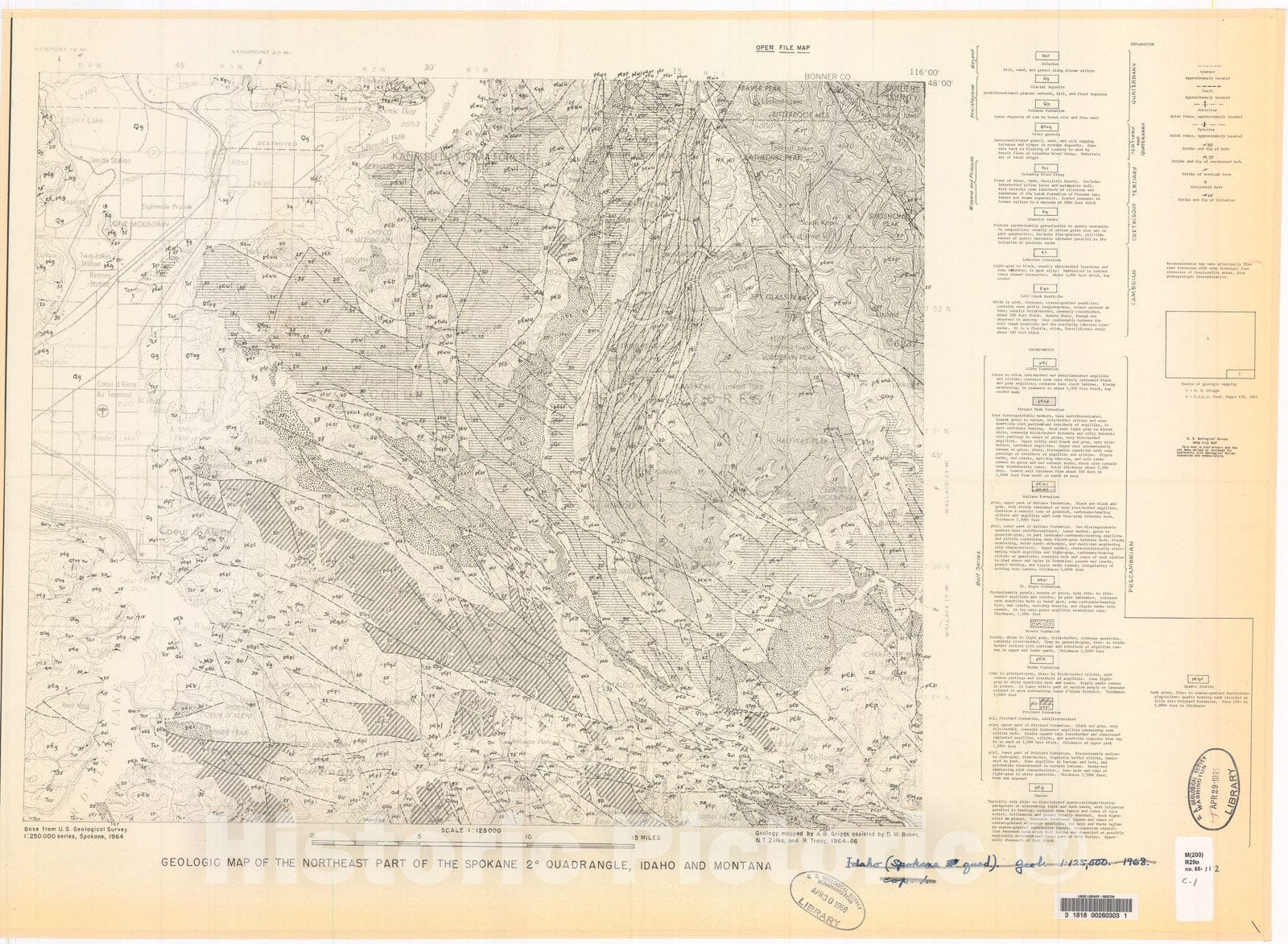 Map : Geologic map of the northeast part of the Spokane two degrees qu ...