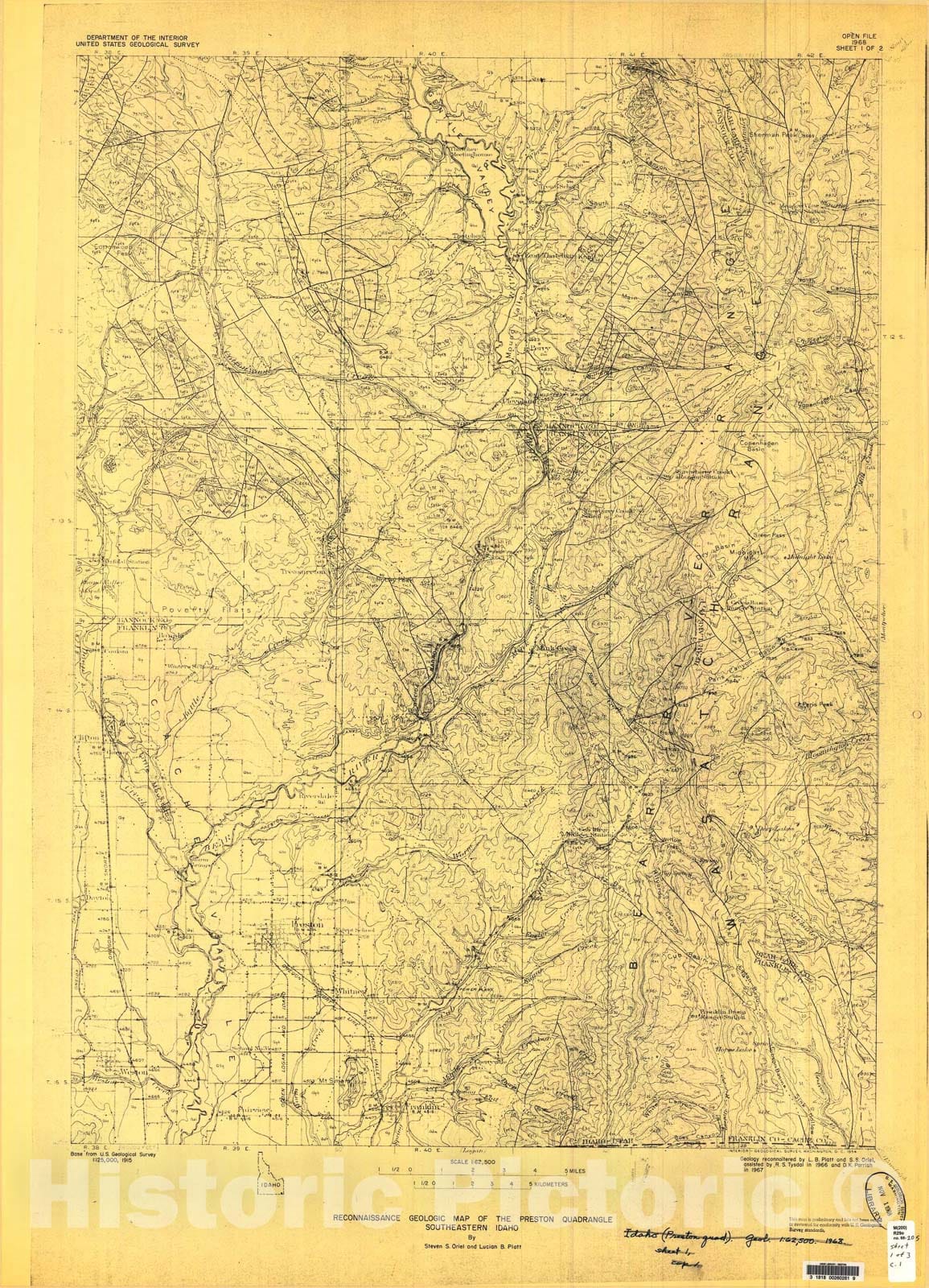Map : Reconnaissance geologic map of the Preston quadrangle, southeast ...
