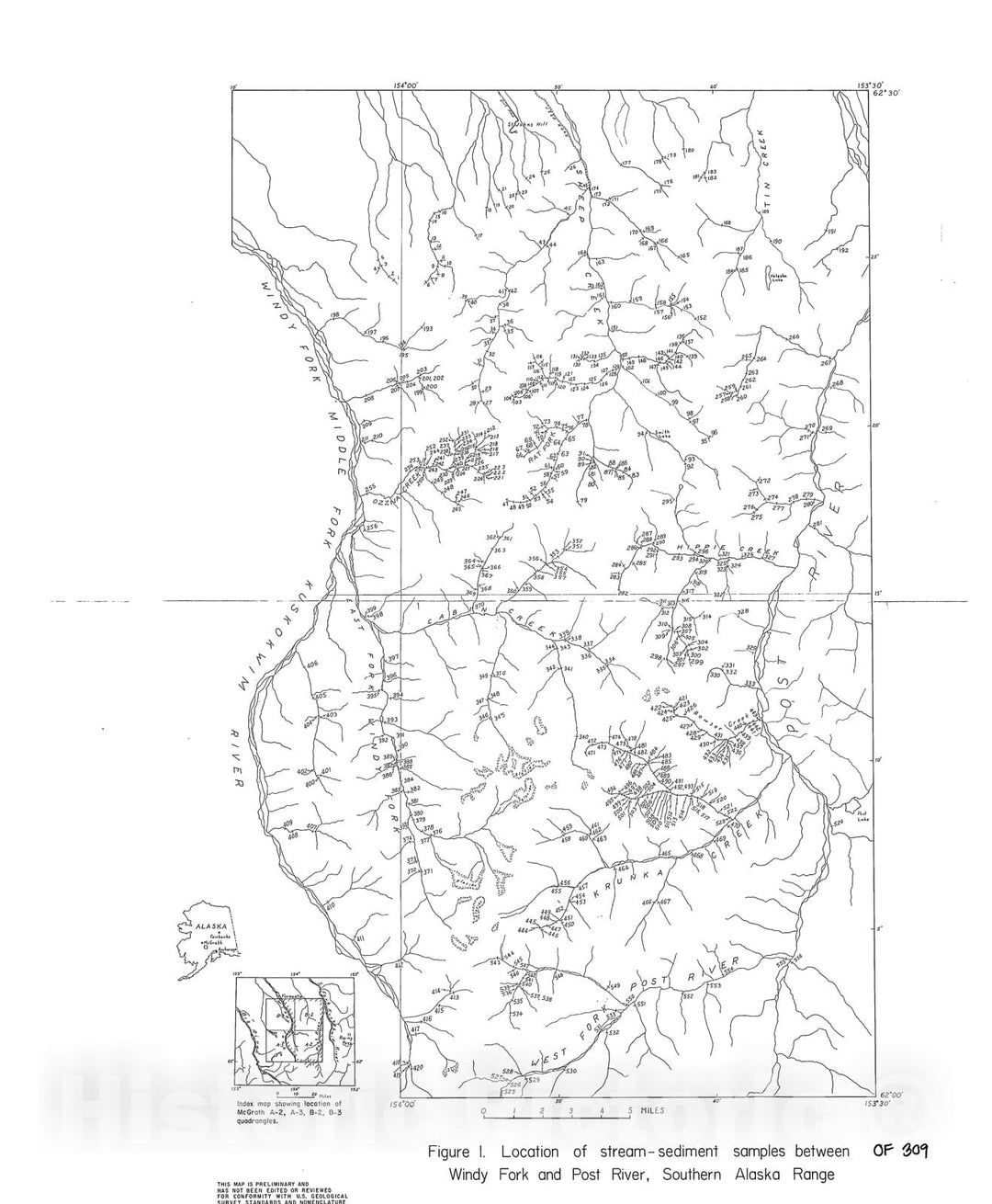 Map : Results of stream-sediment sampling between Windy Fork and Post ...