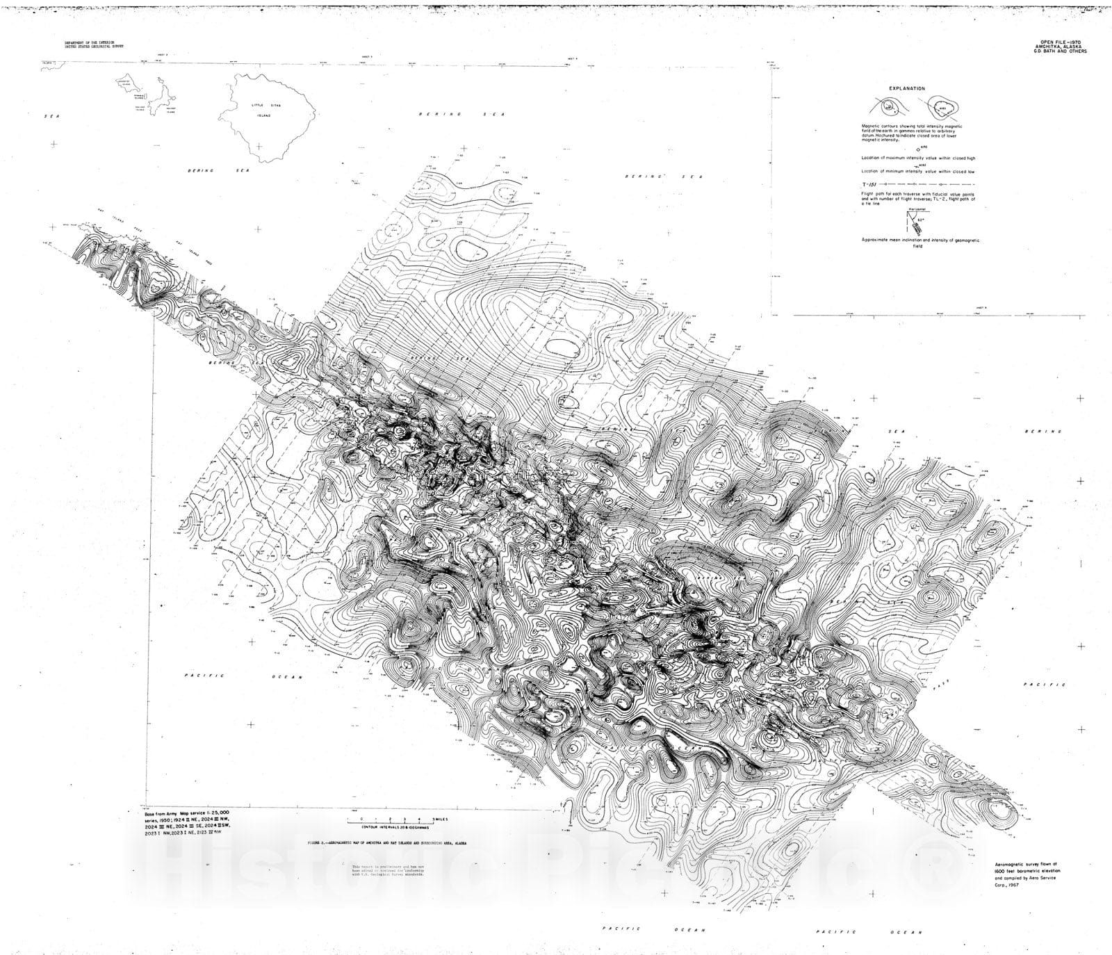 Amchitka Island Alaska Aeromagnetic Geology Map 1970 – Historic Pictoric