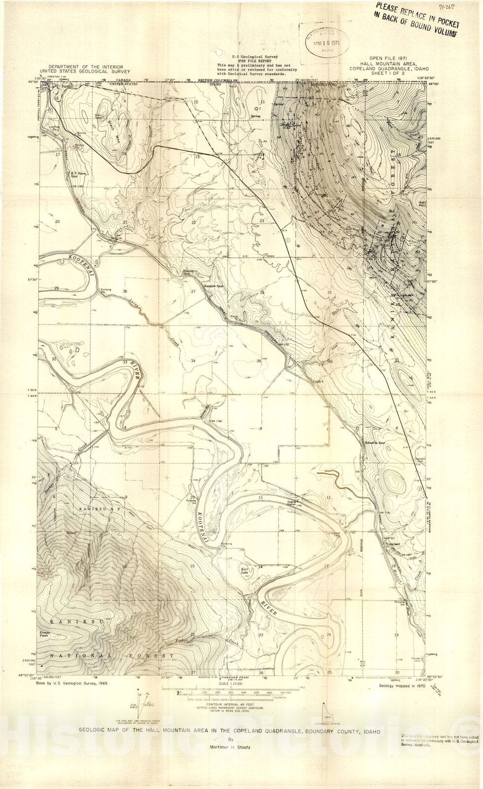 Map : Geologic map of the Hall Mountain area in the Copeland quadrangl ...