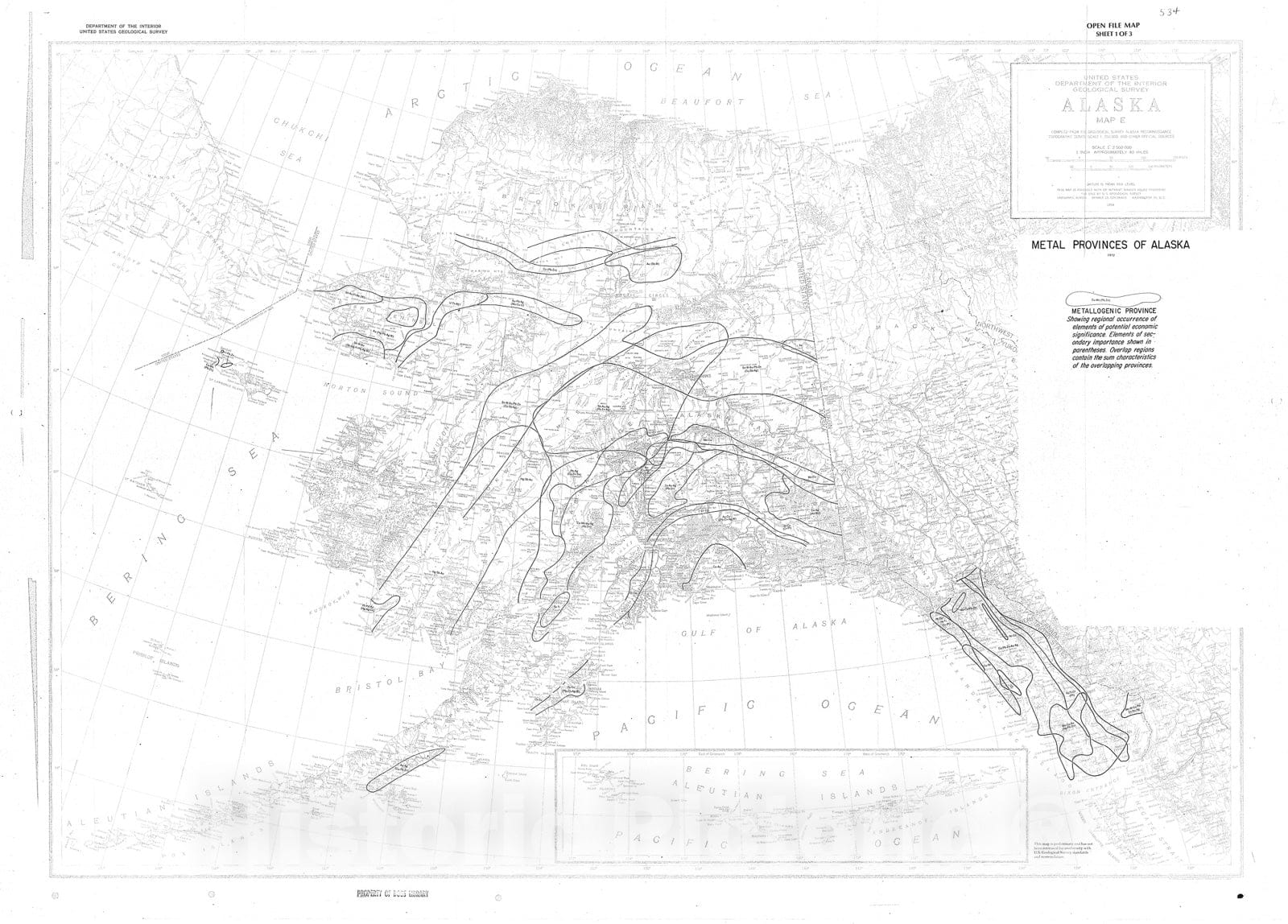 Map : Metal provinces of Alaska, 1972 Cartography Wall Art : - Historic ...
