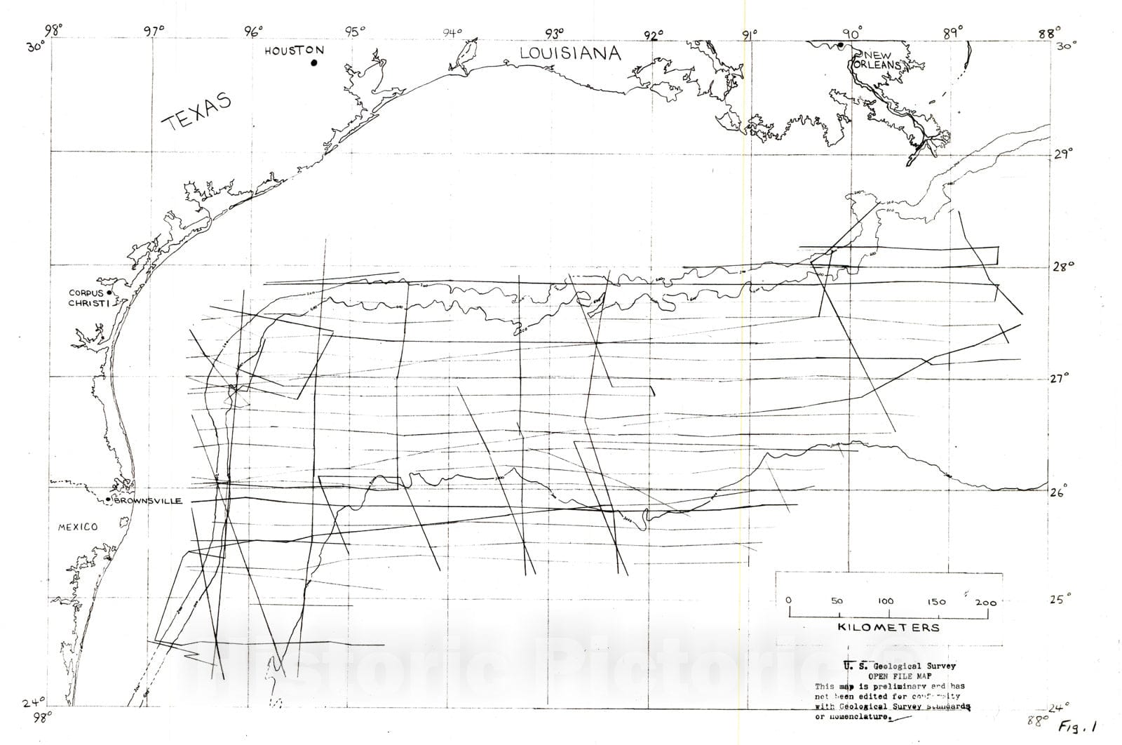 Map : Salt structure and sediment thickness, Texas-Louisiana continent ...