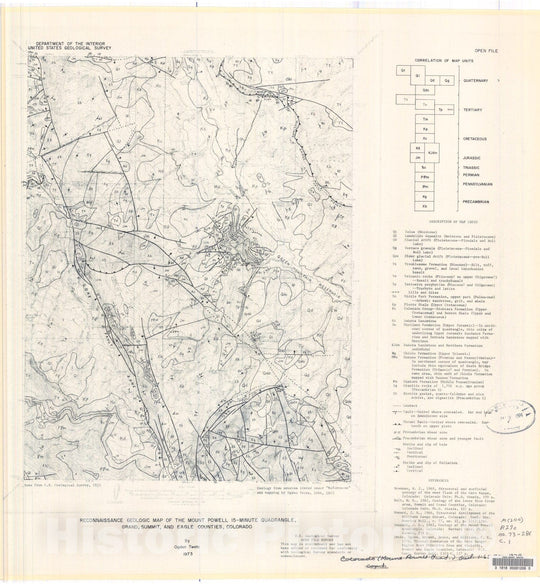 Map : Reconnaissance geologic map of the Mount Powell 15-minute quadra ...