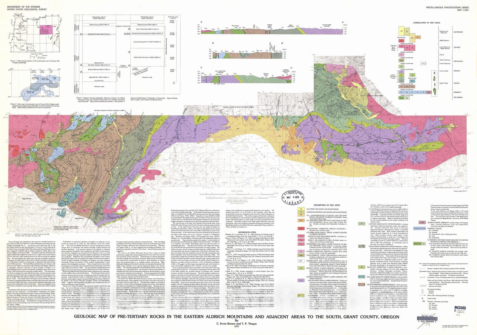 Map : Geologic map of the pre-Tertiary rocks in the eastern Aldrich Mo ...