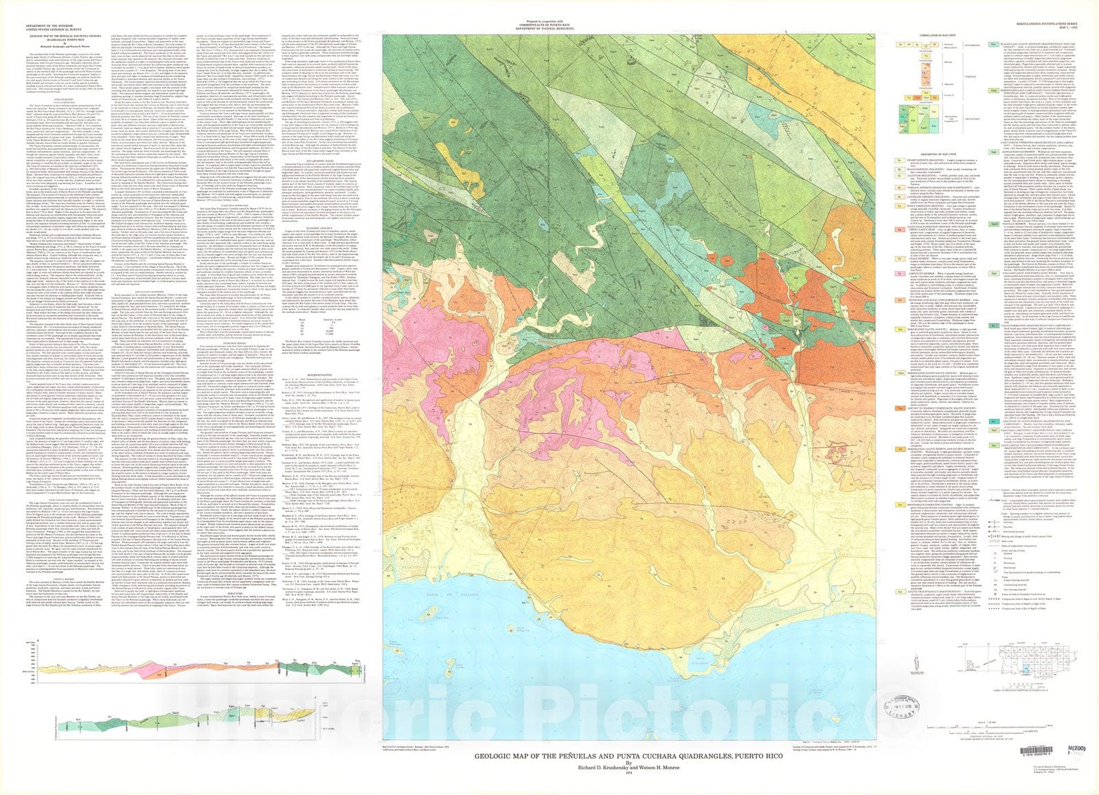 Map : Geologic map of the Penuelas and Punta Cuchara quadrangles, Puer ...