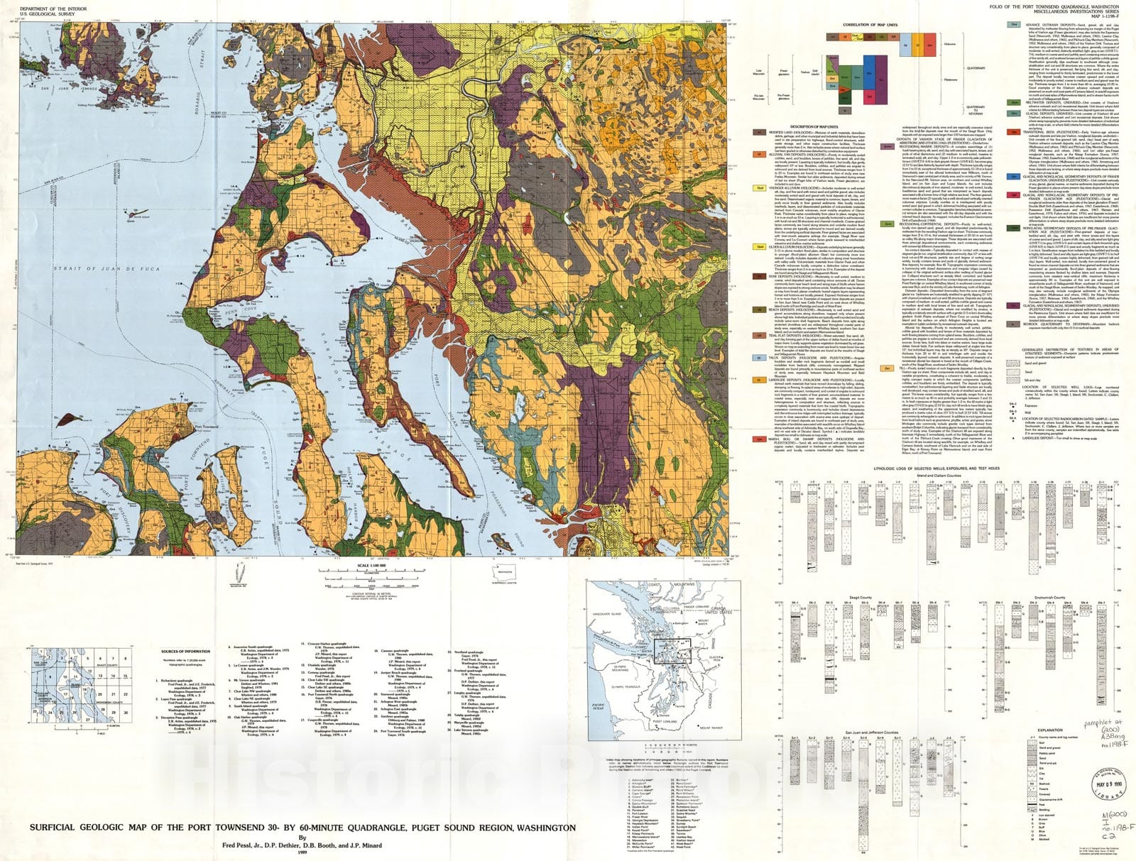 Map : Surficial geologic map of the Port Townsend 30- by 60-minute qua ...