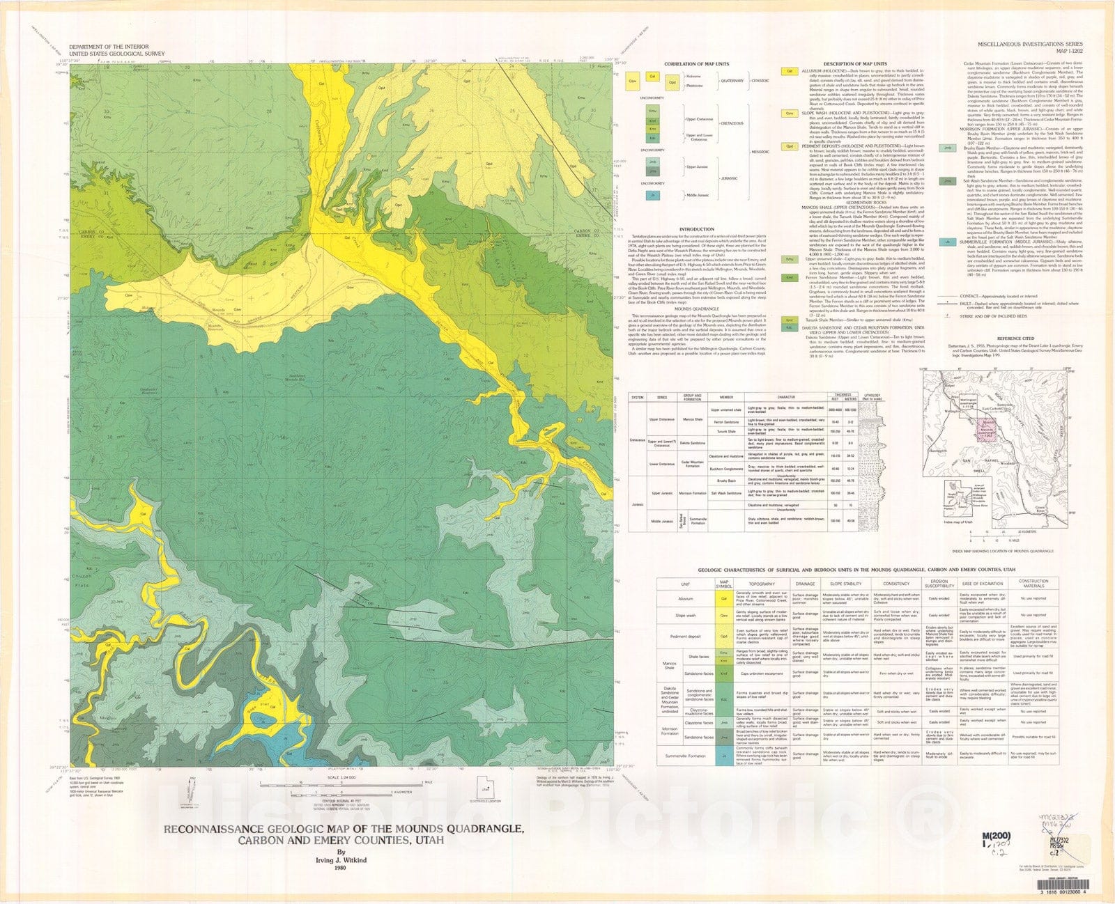 Map : Reconnaissance geologic map of the Mounds quadrangle, Carbon and ...