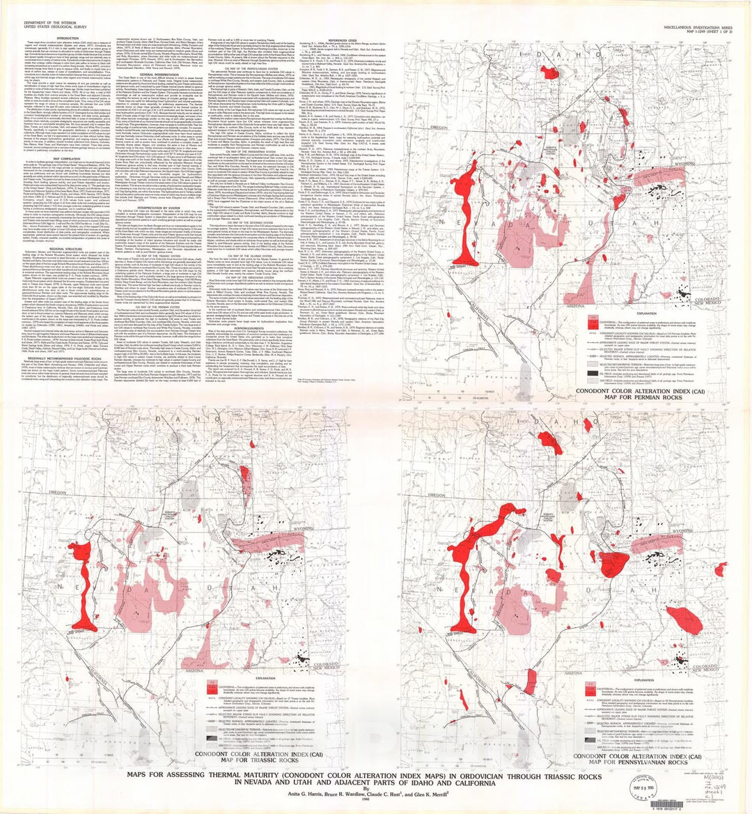 Map : Maps for assessing thermal maturity (conodont color alteration i ...