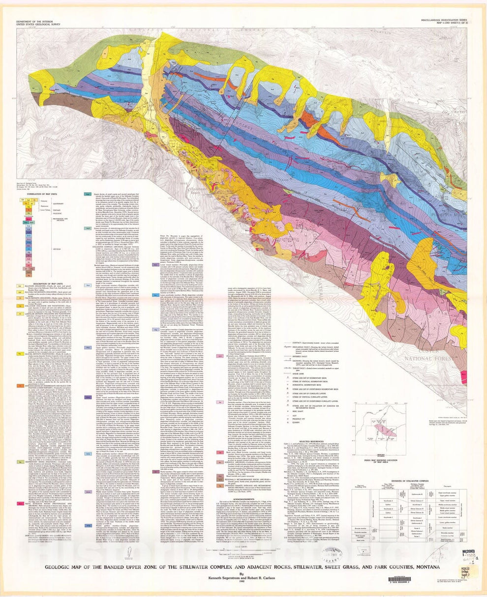 Map : Geologic map of the banded upper zone of the Stillwater complex ...