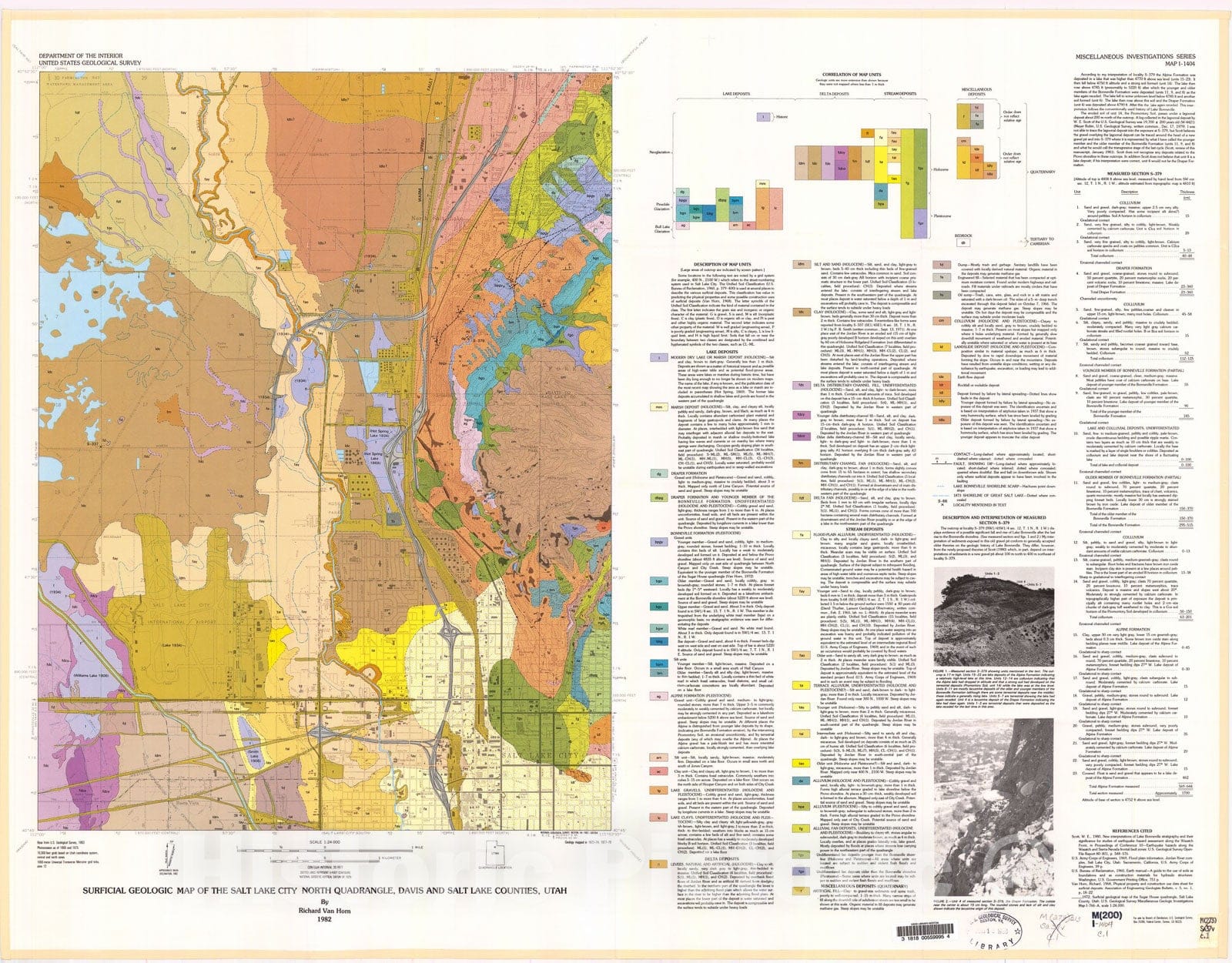 Map : Surficial geologic map of the Salt Lake City North quadrangle, D ...