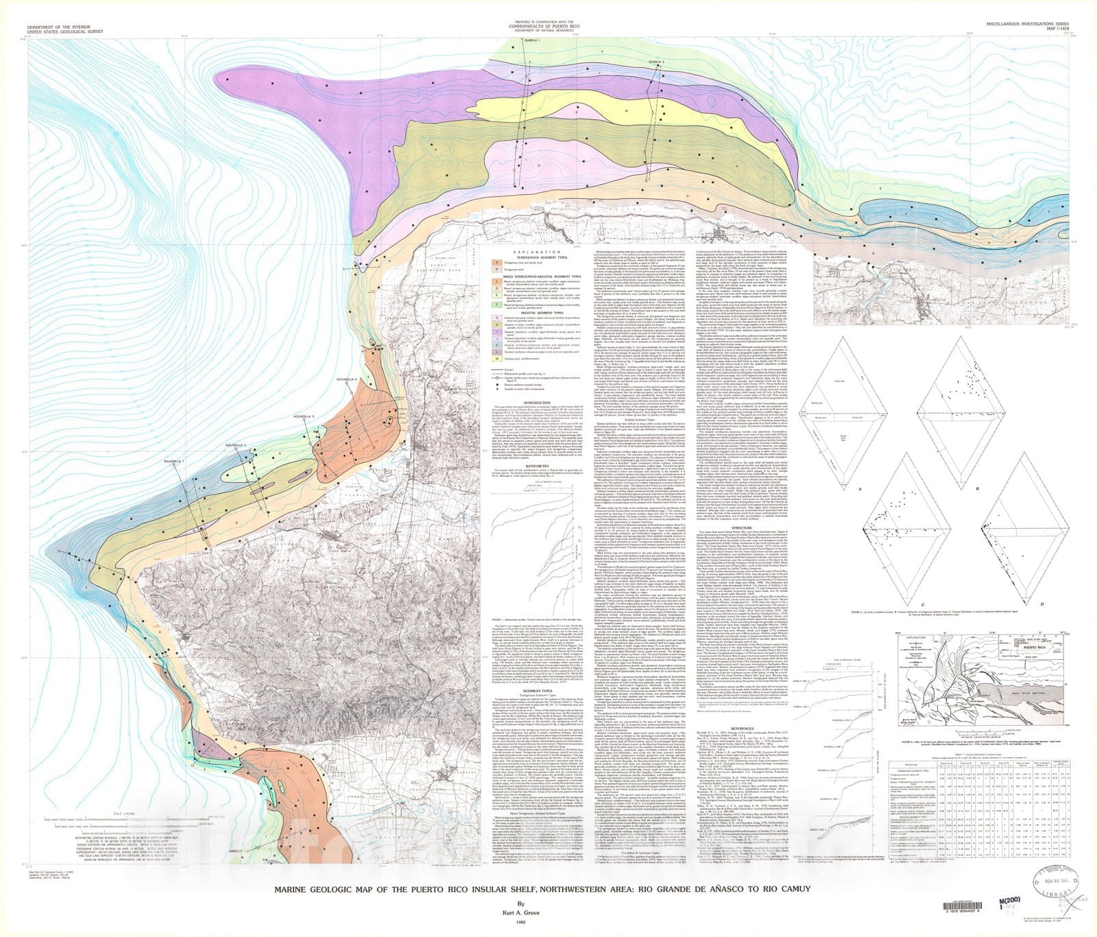 Map : Marine geologic map of the Puerto Rico insular shelf, northweste ...