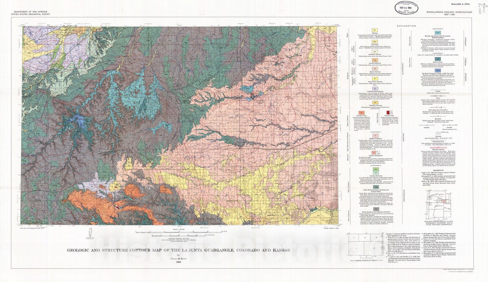 Map : Geologic and structure contour map of the La Junta quadrangle, C ...