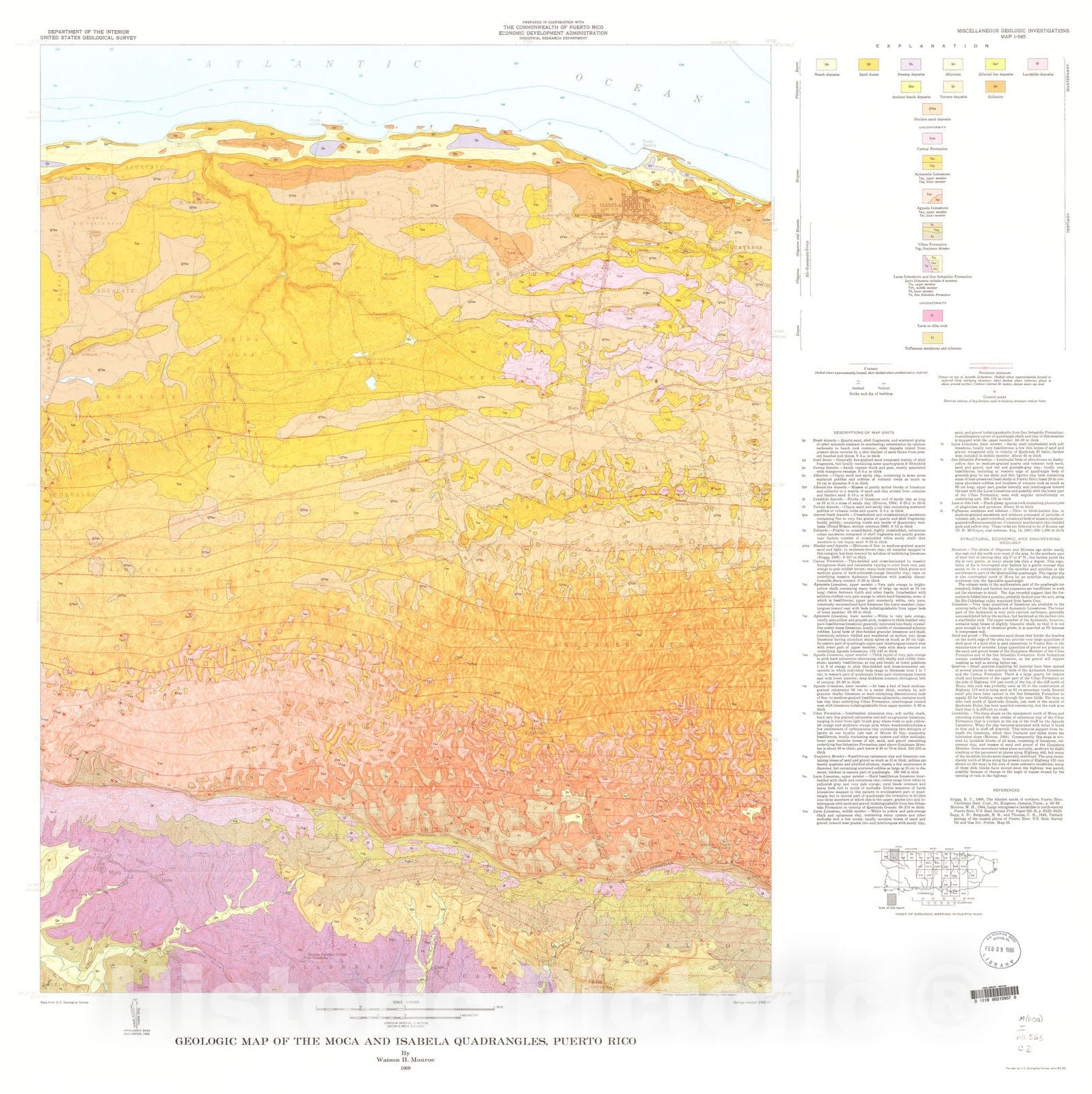 Map : Geologic map of the Moca and Isabela quadrangles, Puerto Rico, 1 ...