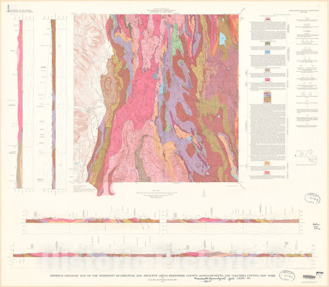 Map : Bedrock geologic map of the Egremont quadrangle and adjacent are ...