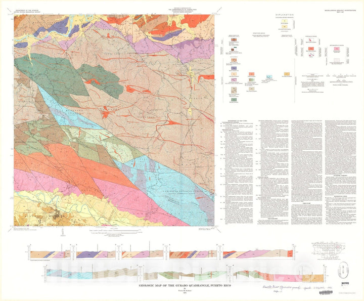 Map : Geologic map of the Gurabo quadrangle, Puerto Rico, 1971 Cartogr ...