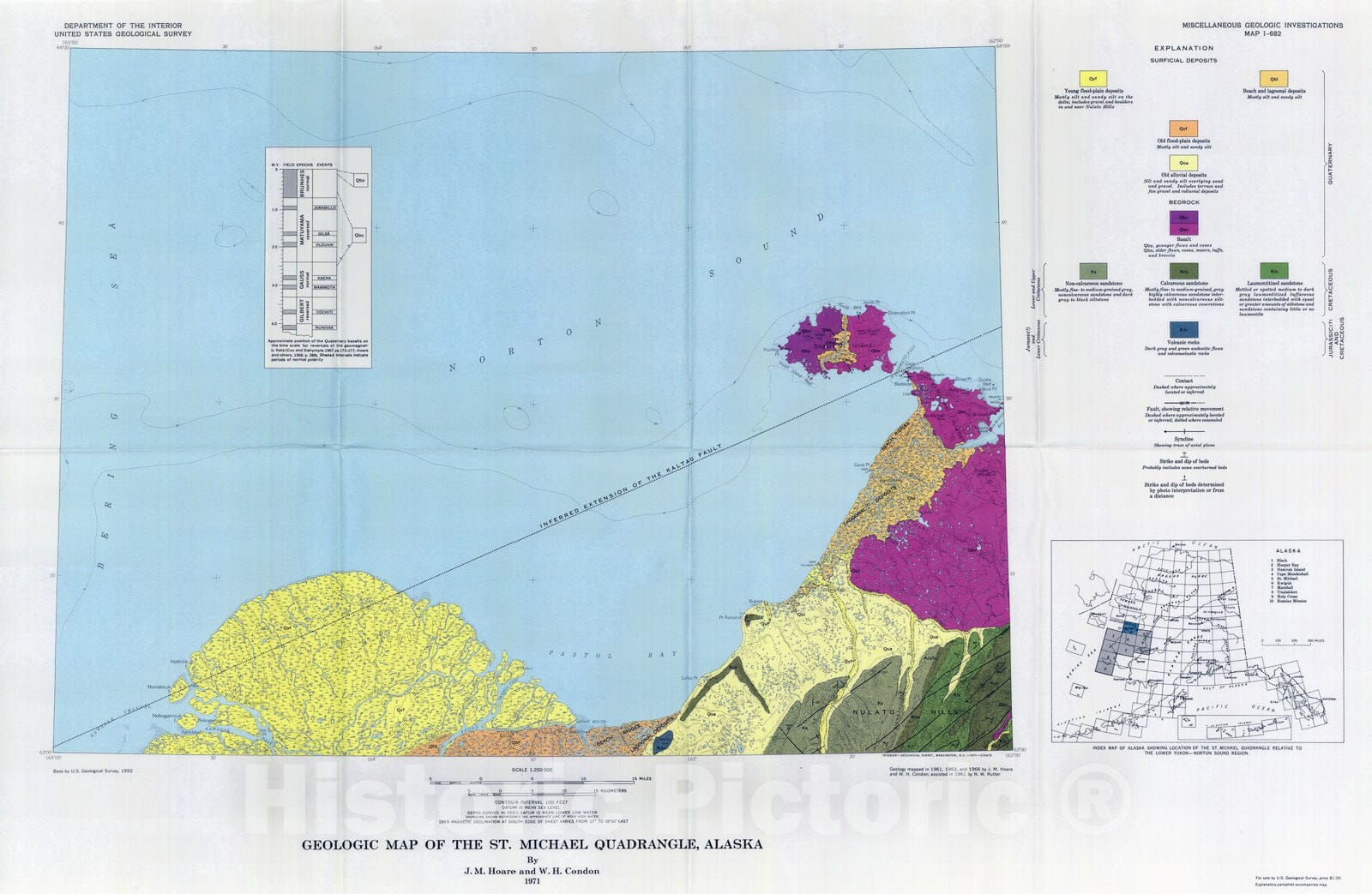 Map : Geologic map of the St. Michael quadrangle, Alaska, 1971 Cartogr ...