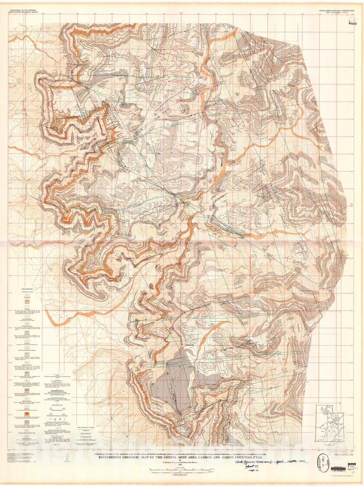 Map : Engineering geologic map of the Geneva Mine area, Carbon and Eme ...