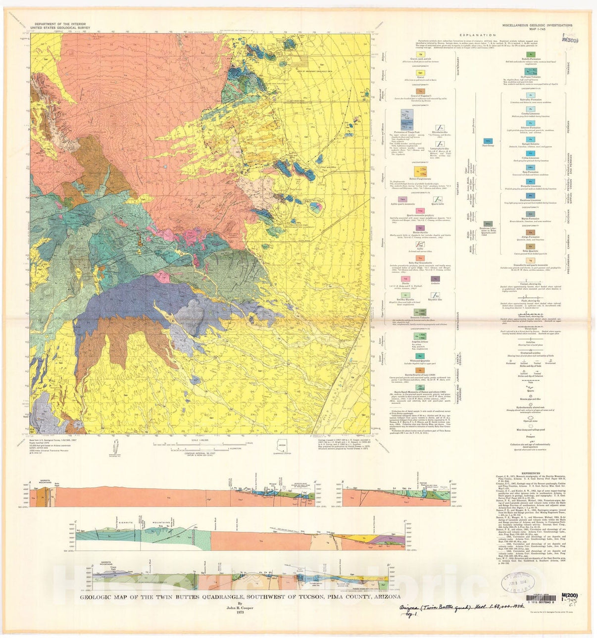 Map : Geologic map of the Twin Buttes quadrangle, southwest of Tucson ...
