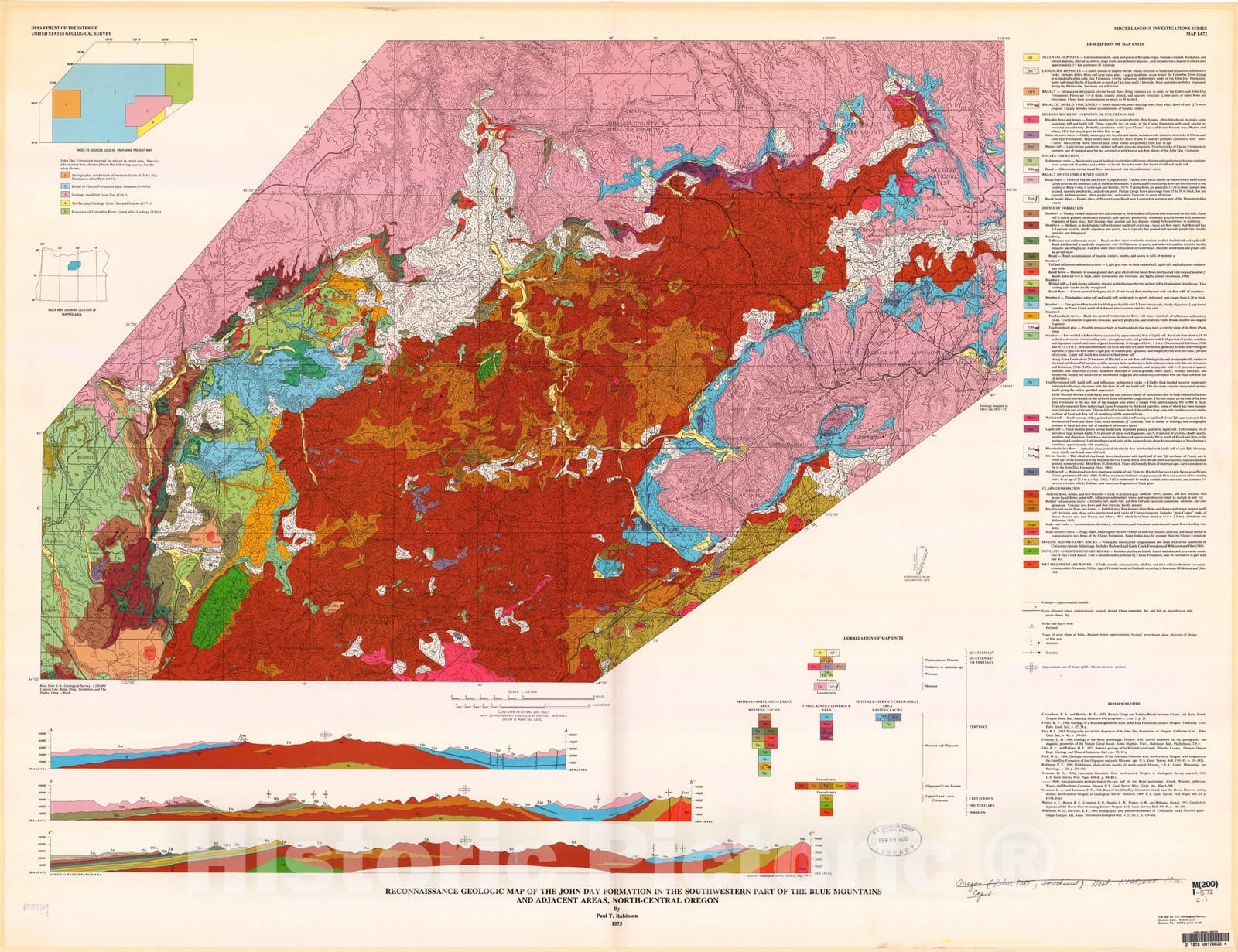 Map : Reconnaissance geologic map of the John Day Formation in the sou ...