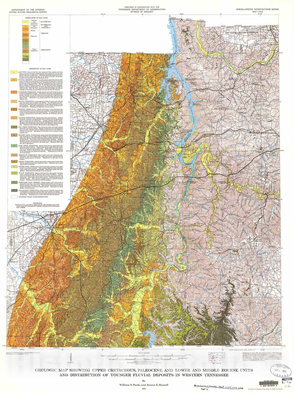 Map : Geologic map showing upper Cretaceous, Paleocene, and lower and ...