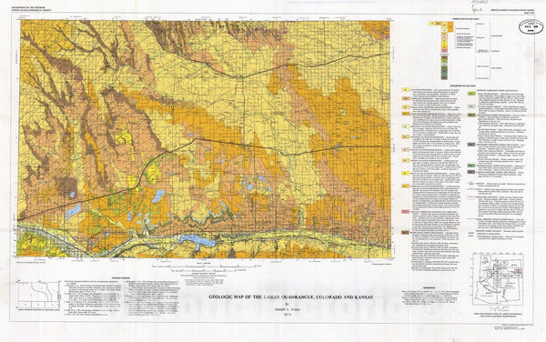 Map : Geologic map of the Lamar quadrangle, Colorado and Kansas, 1976 ...