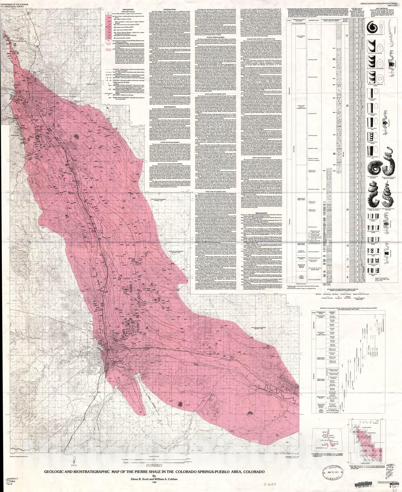 Map : Geologic and biostratigraphic map of the Pierre Shale in the Col ...