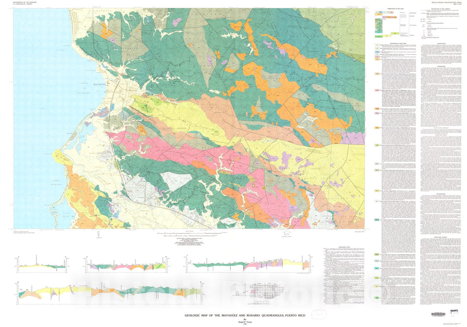 Map : Geologic map of the Mayaguez and Rosario quadrangles, Puerto Ric ...