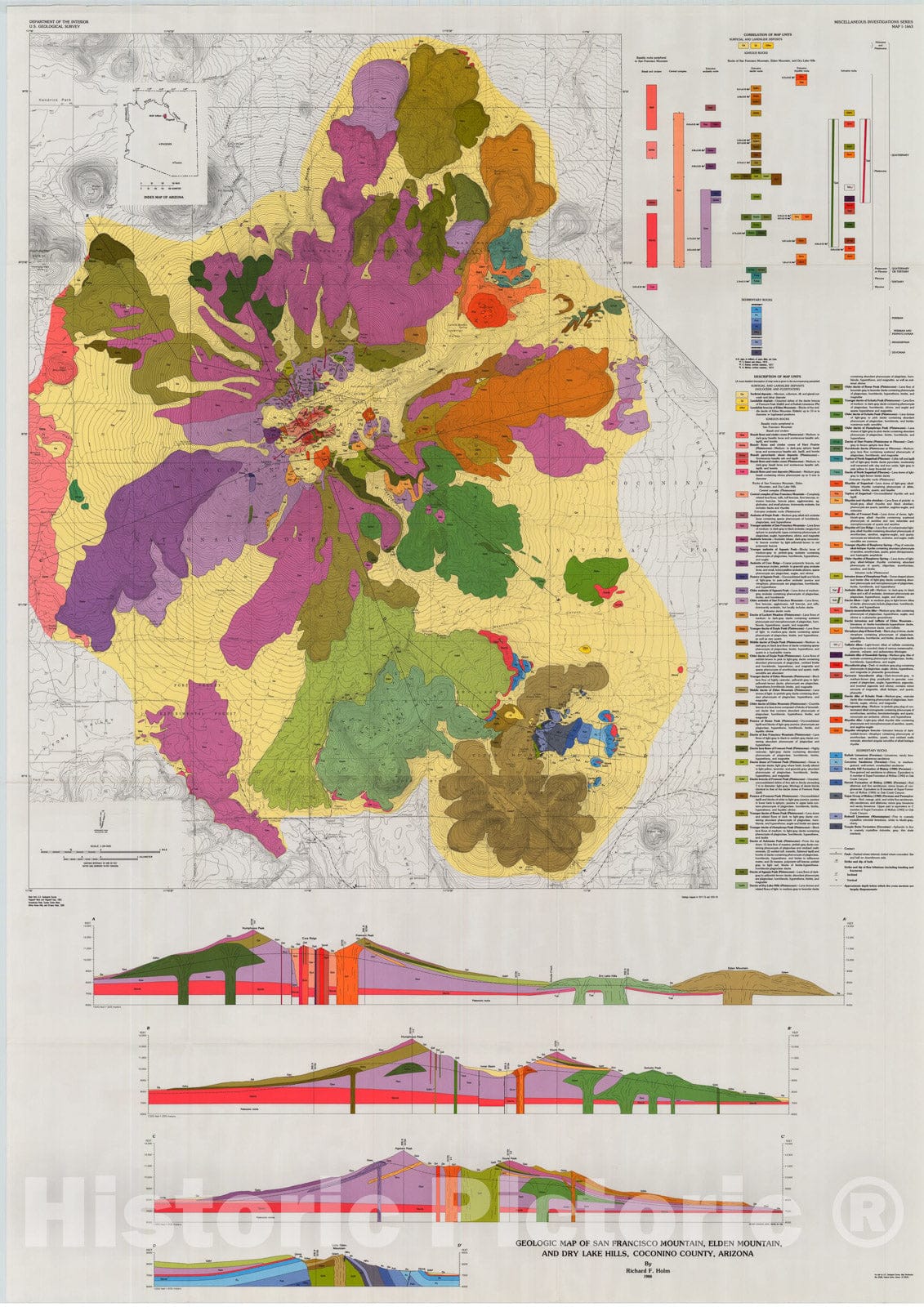 Map : Geologic map of San Francisco Mountain, Elden Mountain, and Dry ...
