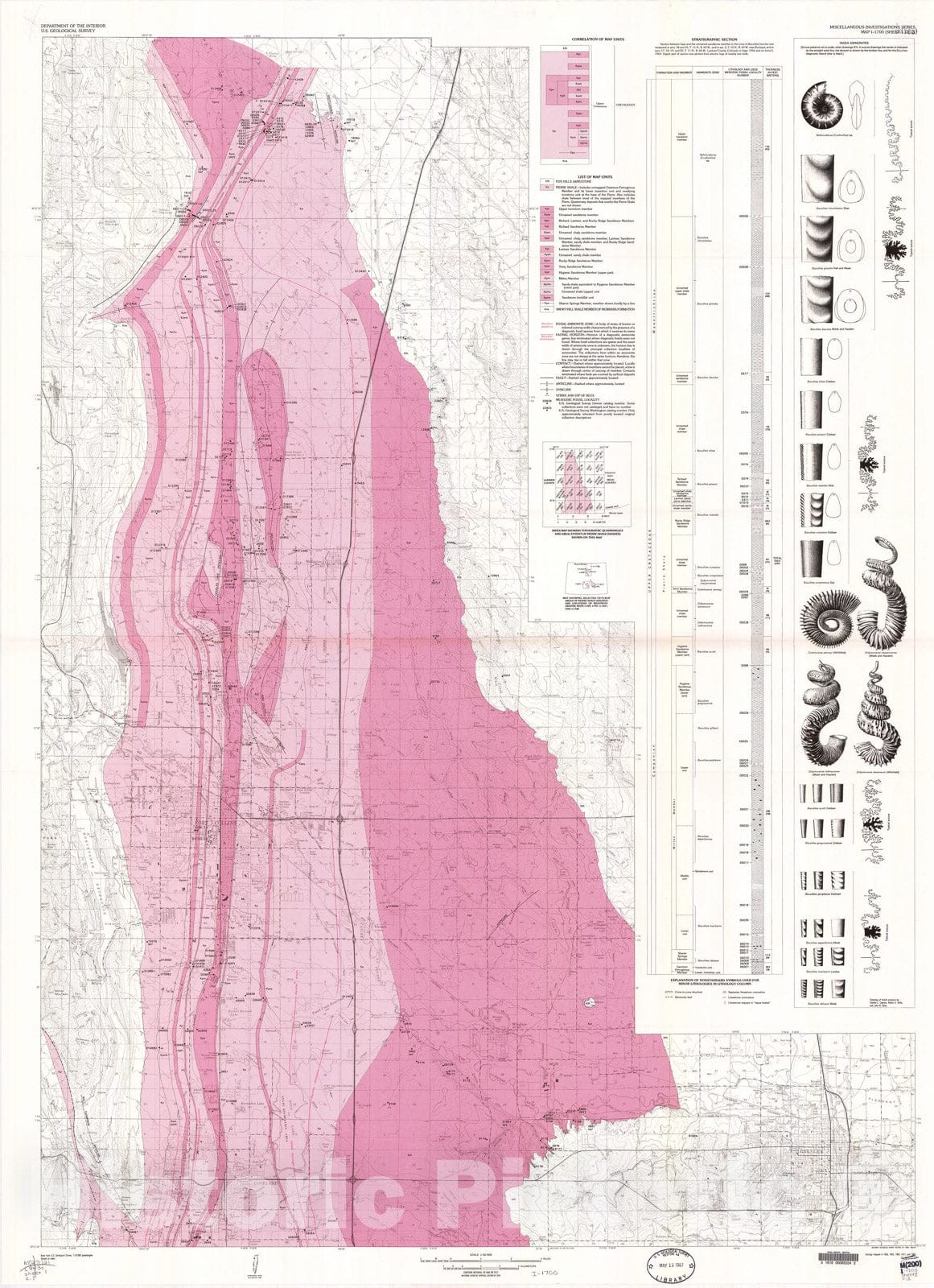 Pierre Shale Colorado Geologic Map 1986 | Historic Pictoric