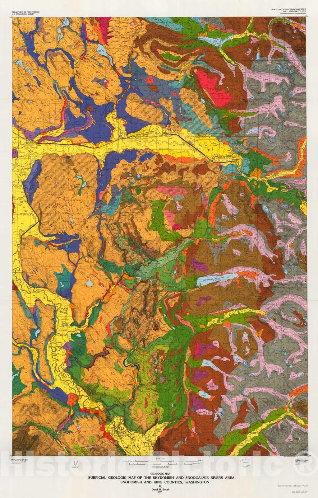 Map : Surficial geologic map of the Skykomish and Snoqualmie Rivers ar ...