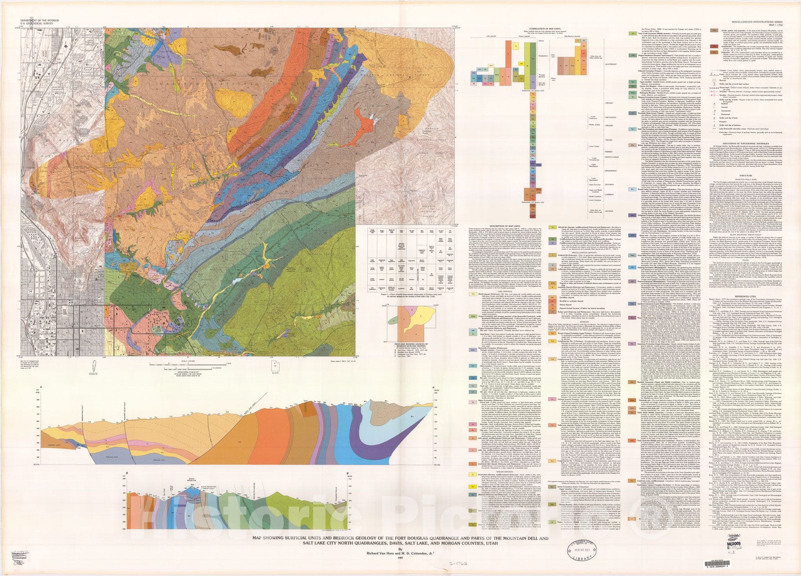 Map : Map showing surficial units and bedrock geology of the Fort Doug ...