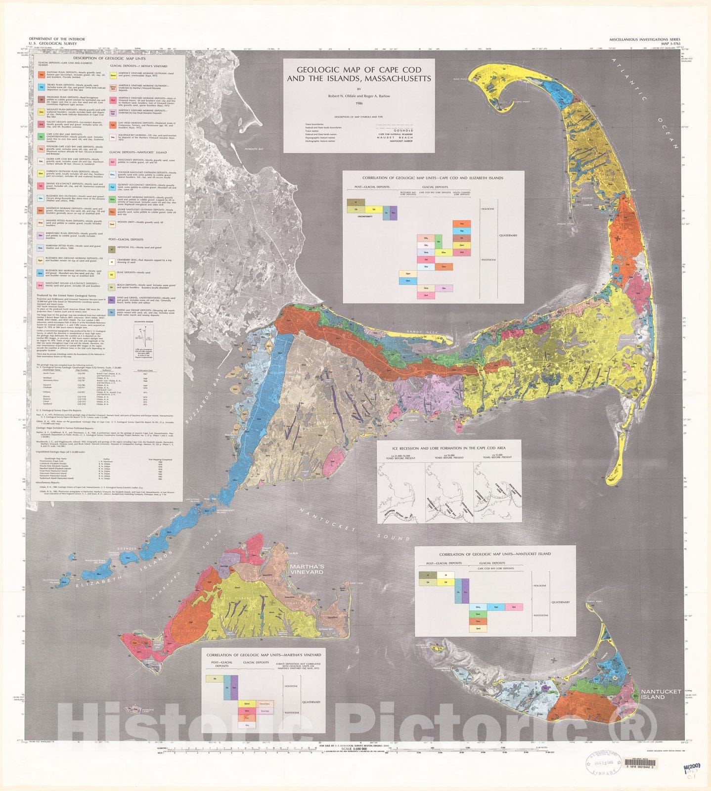 Map : Geologic map of Cape Cod and the islands, Massachusetts, 1986 Ca ...